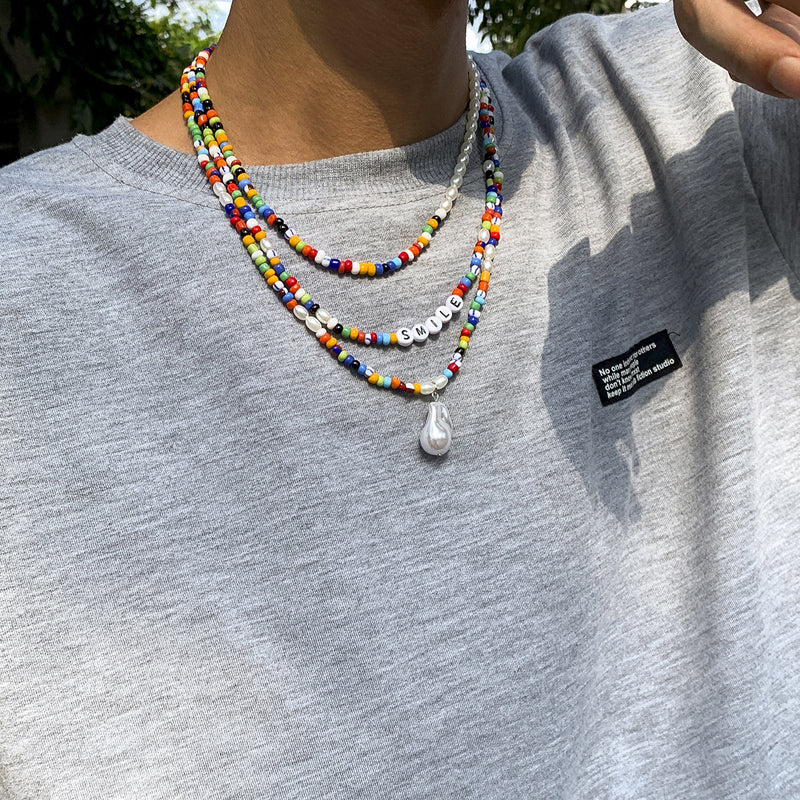 Nevaeha Layered Pearl Necklace Set